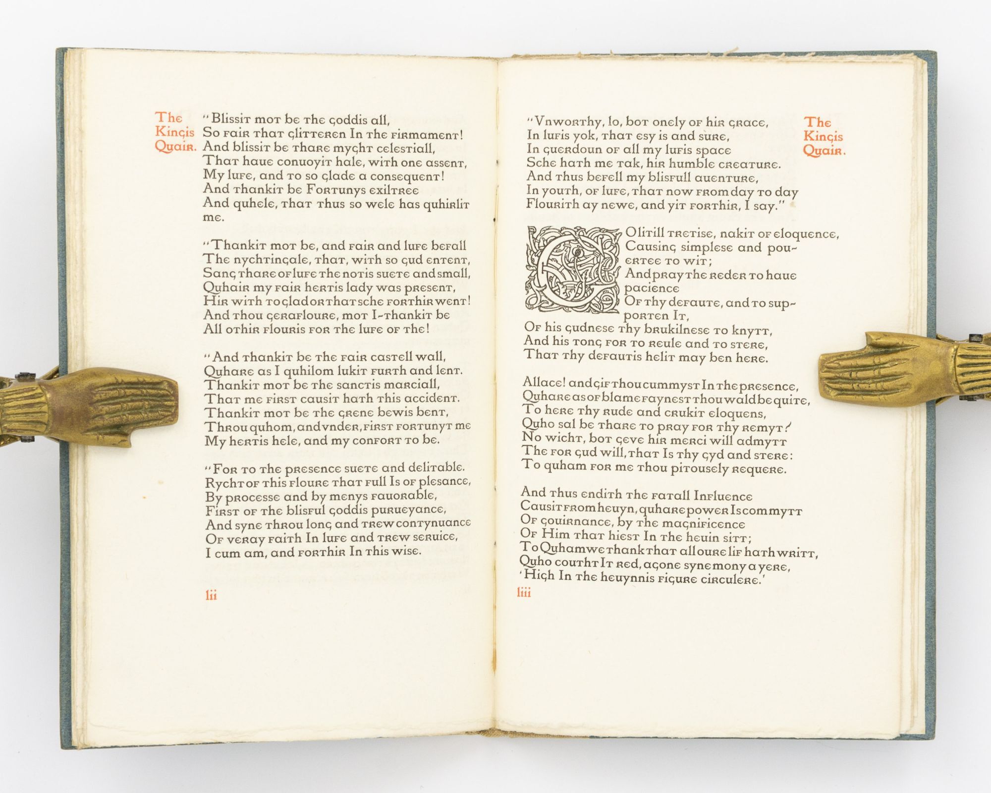The Kingis Quair cover title | Vale Press, King of Scots JAMES I