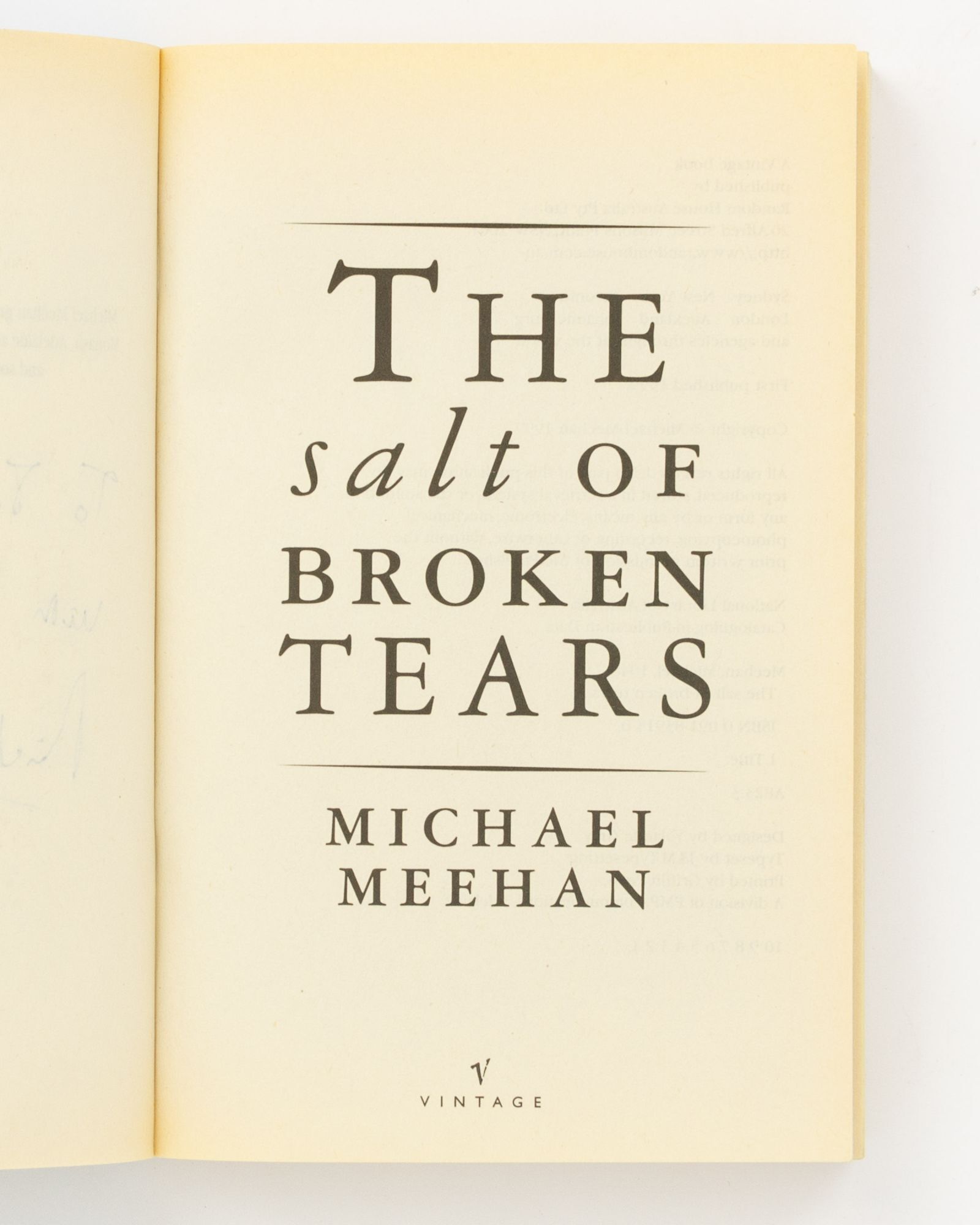 The Salt of Broken Tears | Michael MEEHAN | First Edition